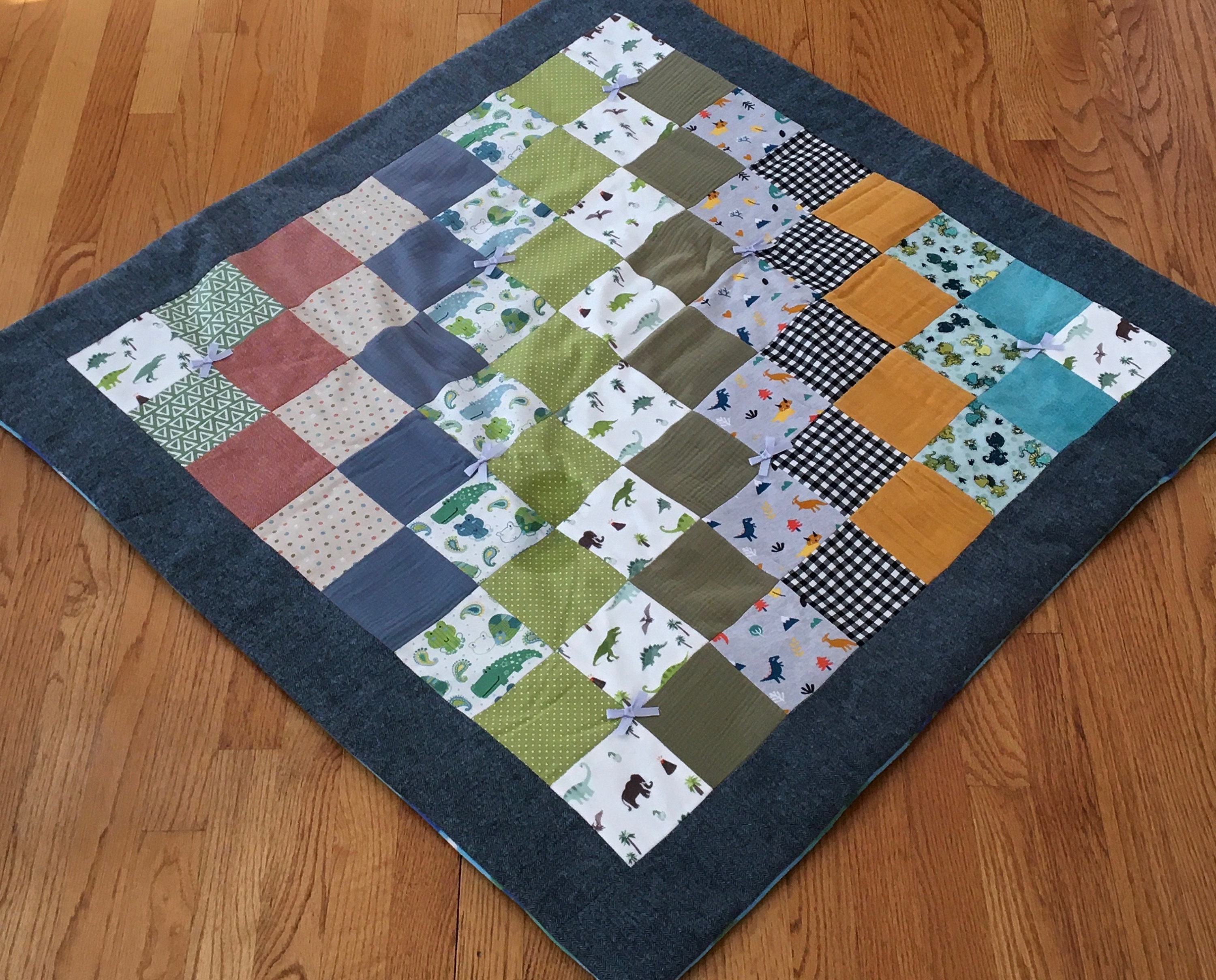 Pleistocene Pals Quilt - Handmade Baby Quilt, Gender Neutral - Etsy