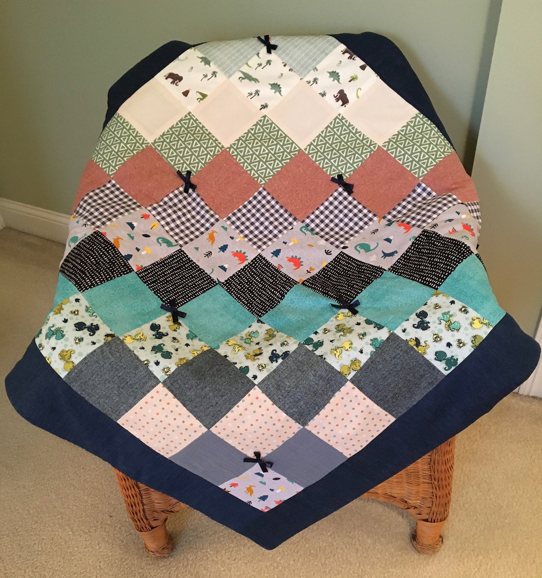 Dino-rific Quilt-handmade Baby Quilt,gender Neutral, Dinosaur - Etsy