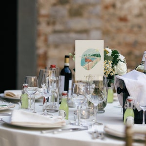 Location Wedding Name Cards Illustrated Bespoke Wedding Table Cards ...