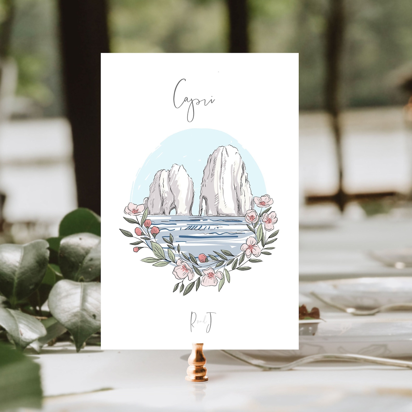 Location Wedding Name Cards | Illustrated Bespoke Wedding Table Cards ...