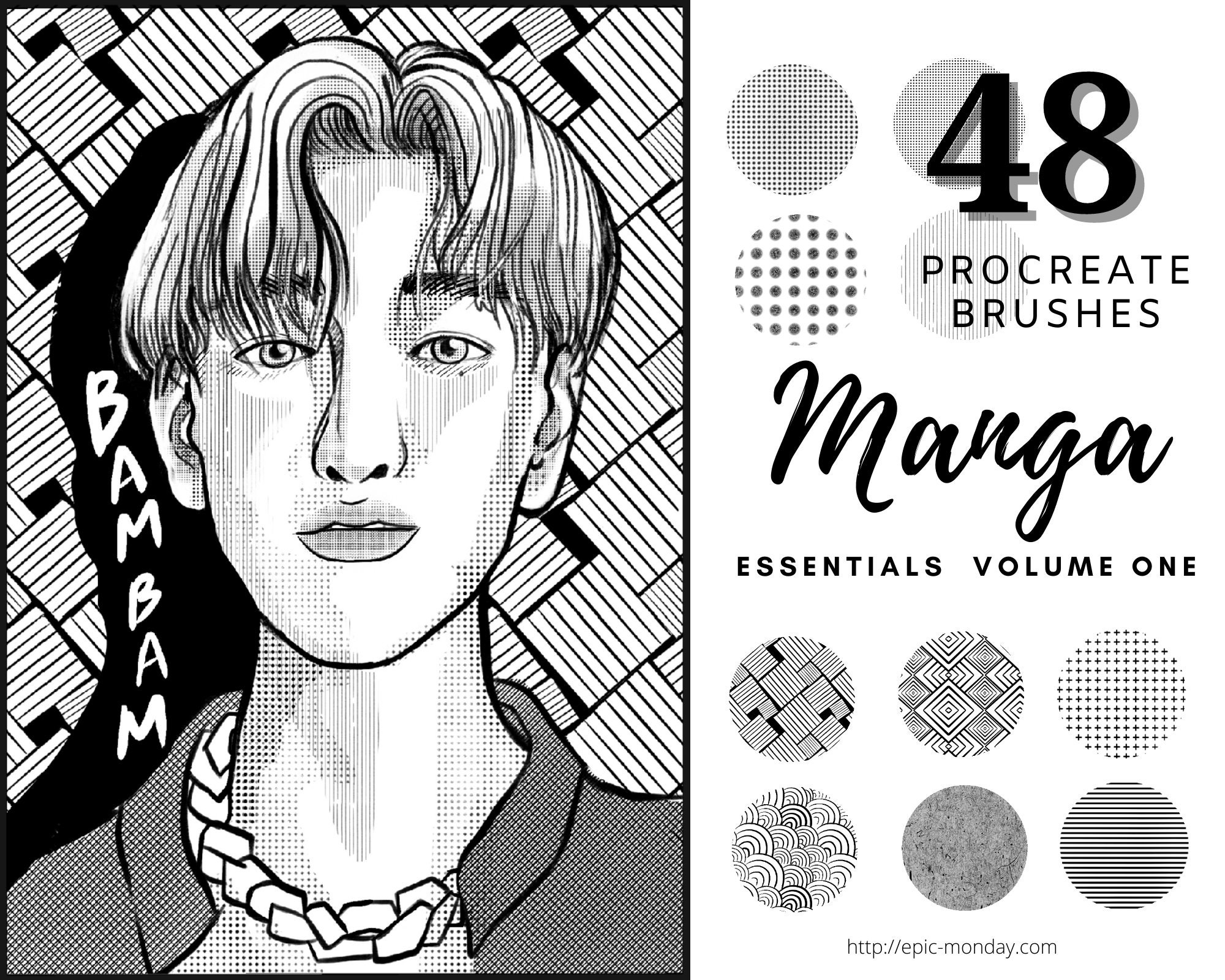 48 Manga Tones & Essential Procreate Brushes Digital Brushes - Etsy ...