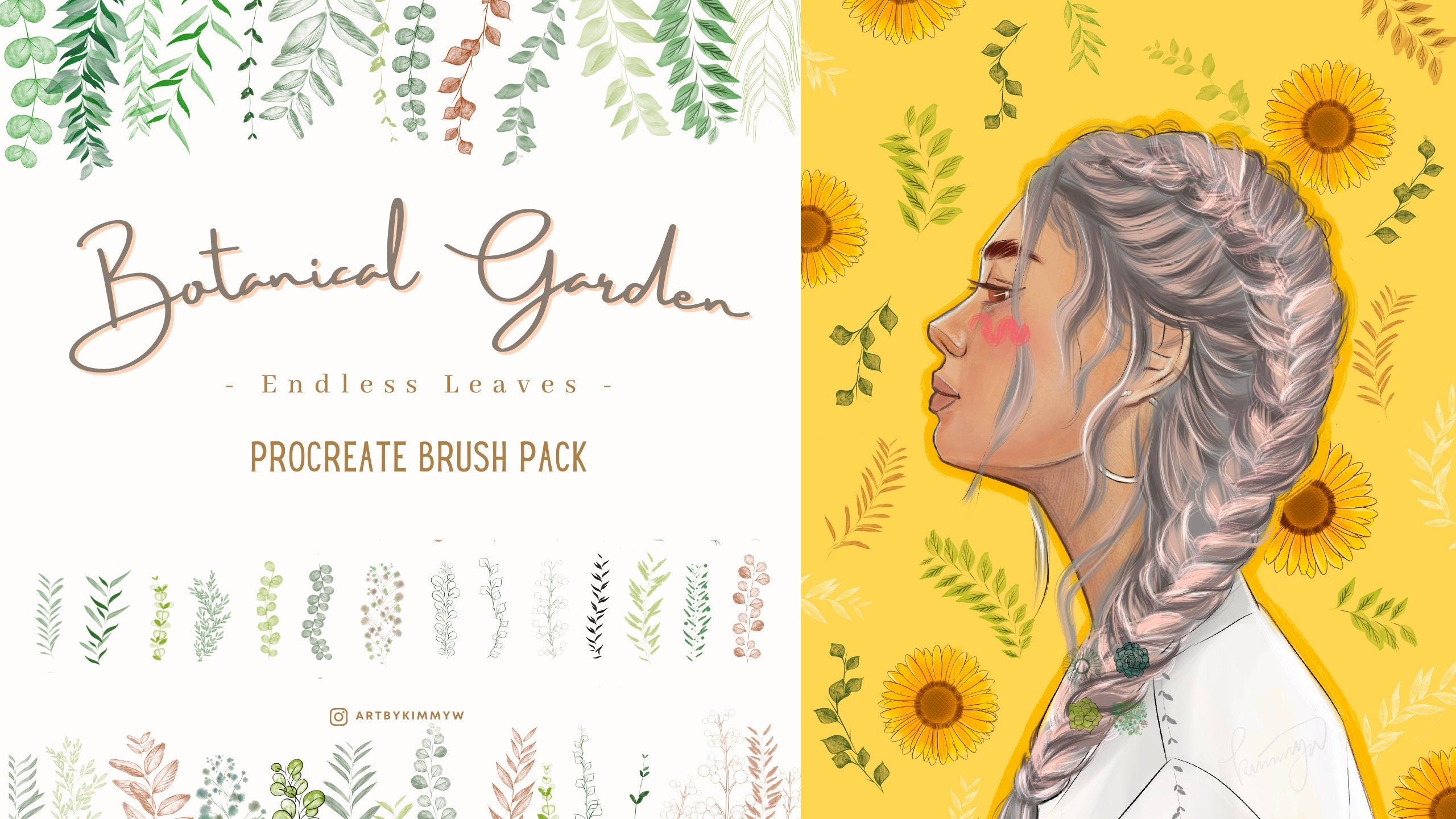 Procreate Botanical Garden Leaves Brush Pack | Bullet Journal | Wreath ...