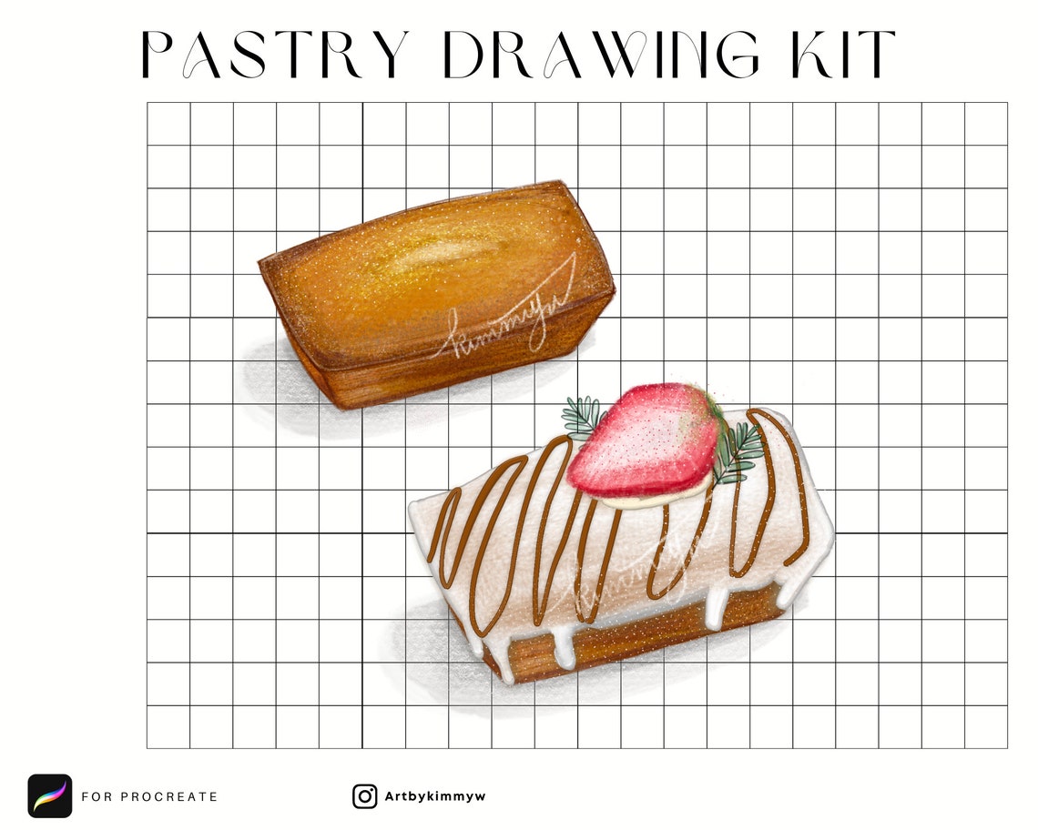 Procreate Dessert Drawing Kit Frenh Pastry Food - Etsy