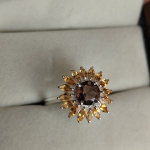 Citrine Sunflower Jewelry Set in 925 Sterling Silver Natural Citrine ...
