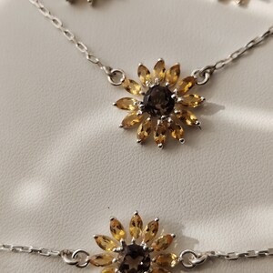 Citrine Sunflower Jewelry Set in 925 Sterling Silver Natural Citrine ...
