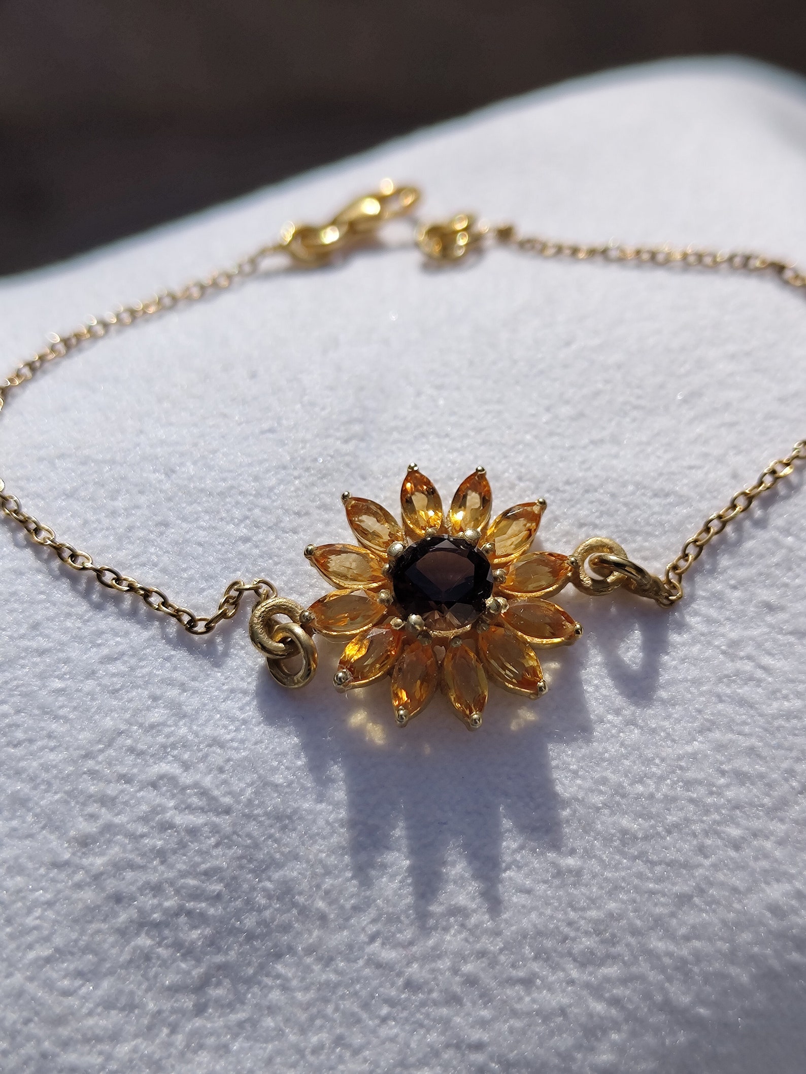 Beautiful Golden Citrine Sunflower Necklace and Bracelet Sunflower ...