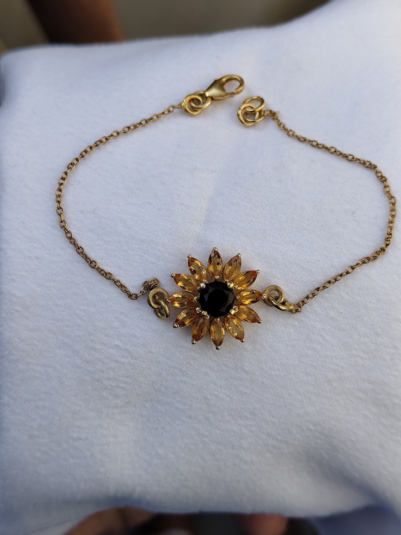 Beautiful Golden Citrine Sunflower Necklace and Bracelet Sunflower ...