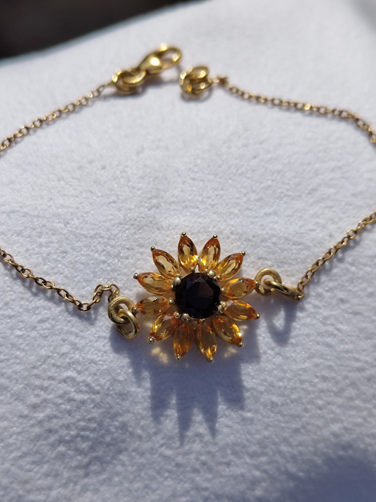Beautiful Golden Citrine Sunflower Necklace and Bracelet Sunflower ...