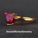 Lab Ruby Heart Ring Ruby Promise Ring Heart Cut Gemstone Ring Ruby Love Rings Valentine Ring ...