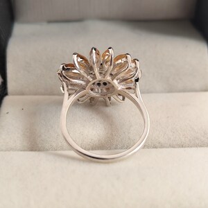 Citrine Sunflower Engagement Ring in 925 Sterling Silver Floral ...