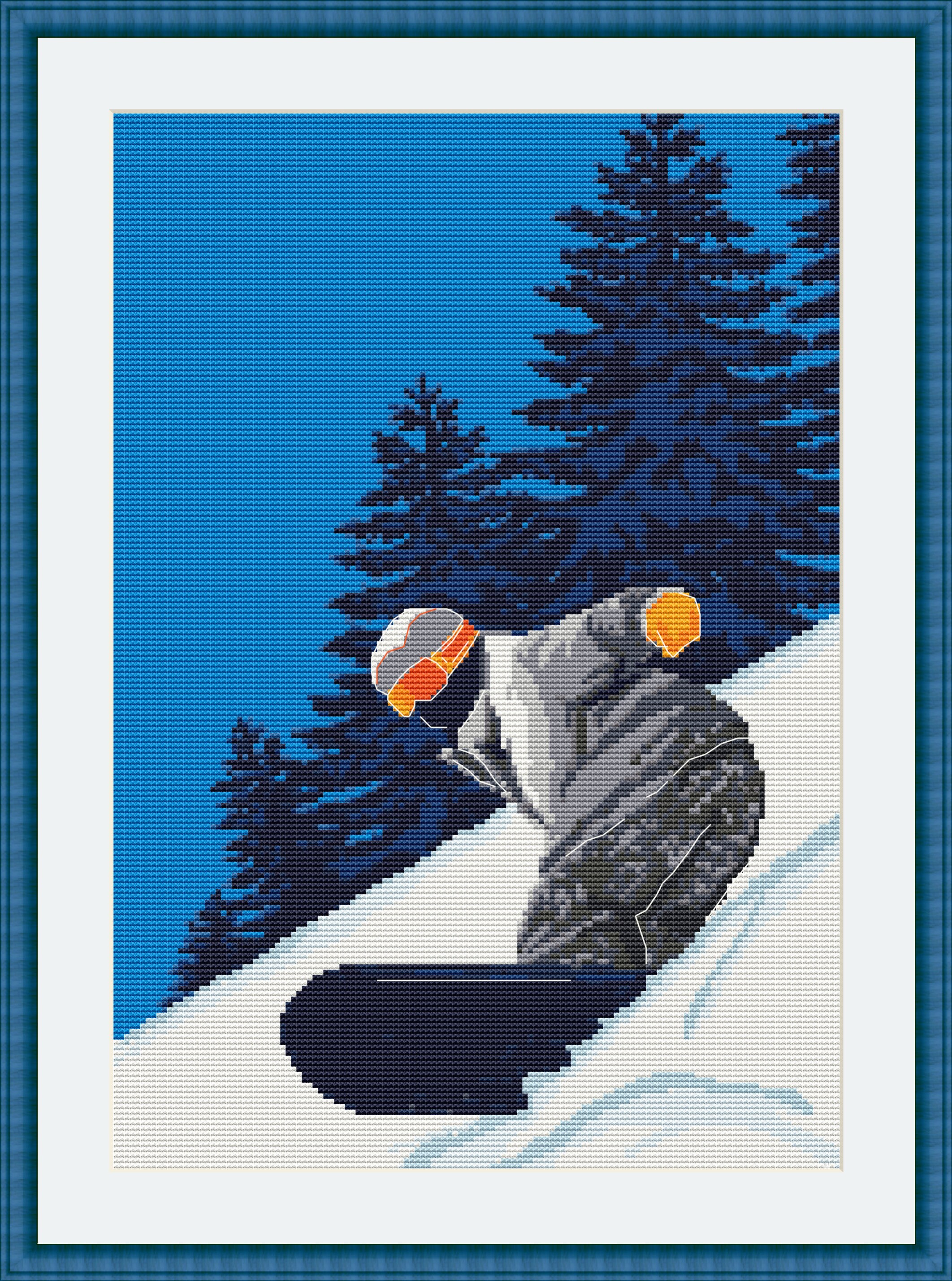 Snowboarding Cross Stitch Pattern, Gift for Snowboarder, Winter Sport ...