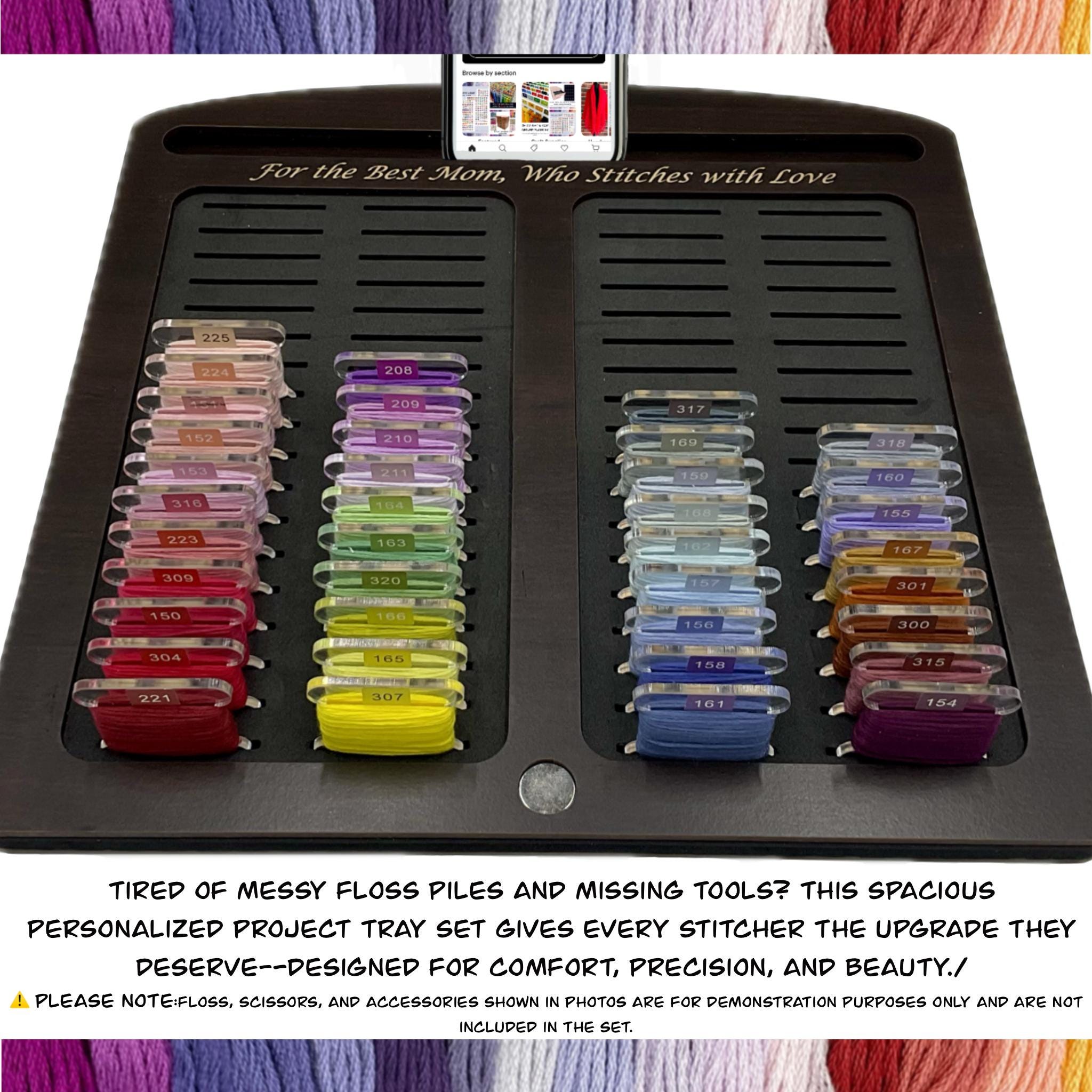 Personalized Cross Stitch Tray With 72 Acrylic or 80 Plastic Bobbins ...