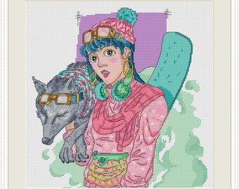 Snowboarding Cross Stitch Pattern, Gift for Snowboarder, Winter Sport ...