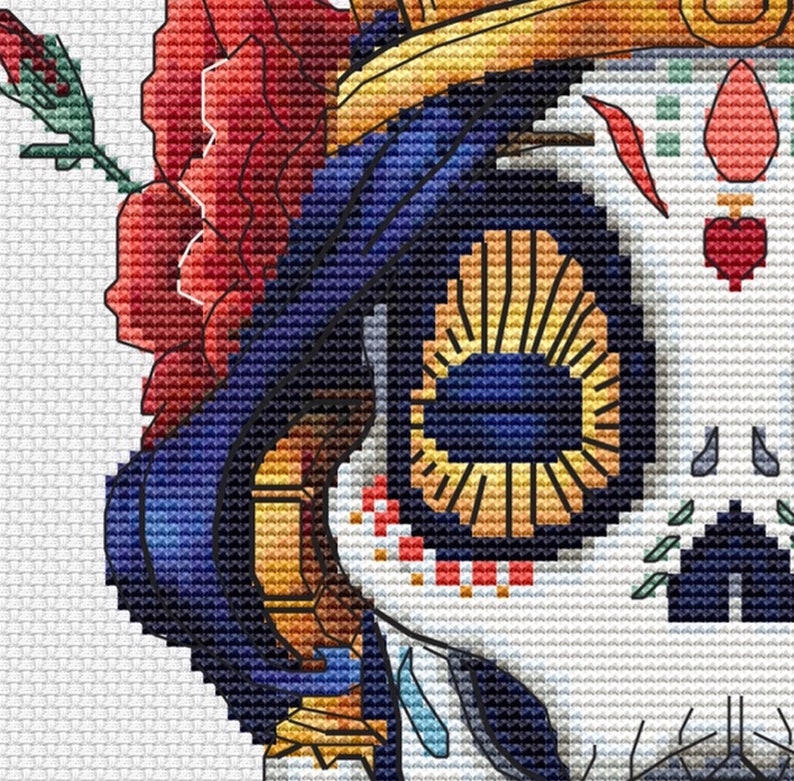 Colorful Sugar Skull Cross Stitch Patternday of Death Candy - Etsy