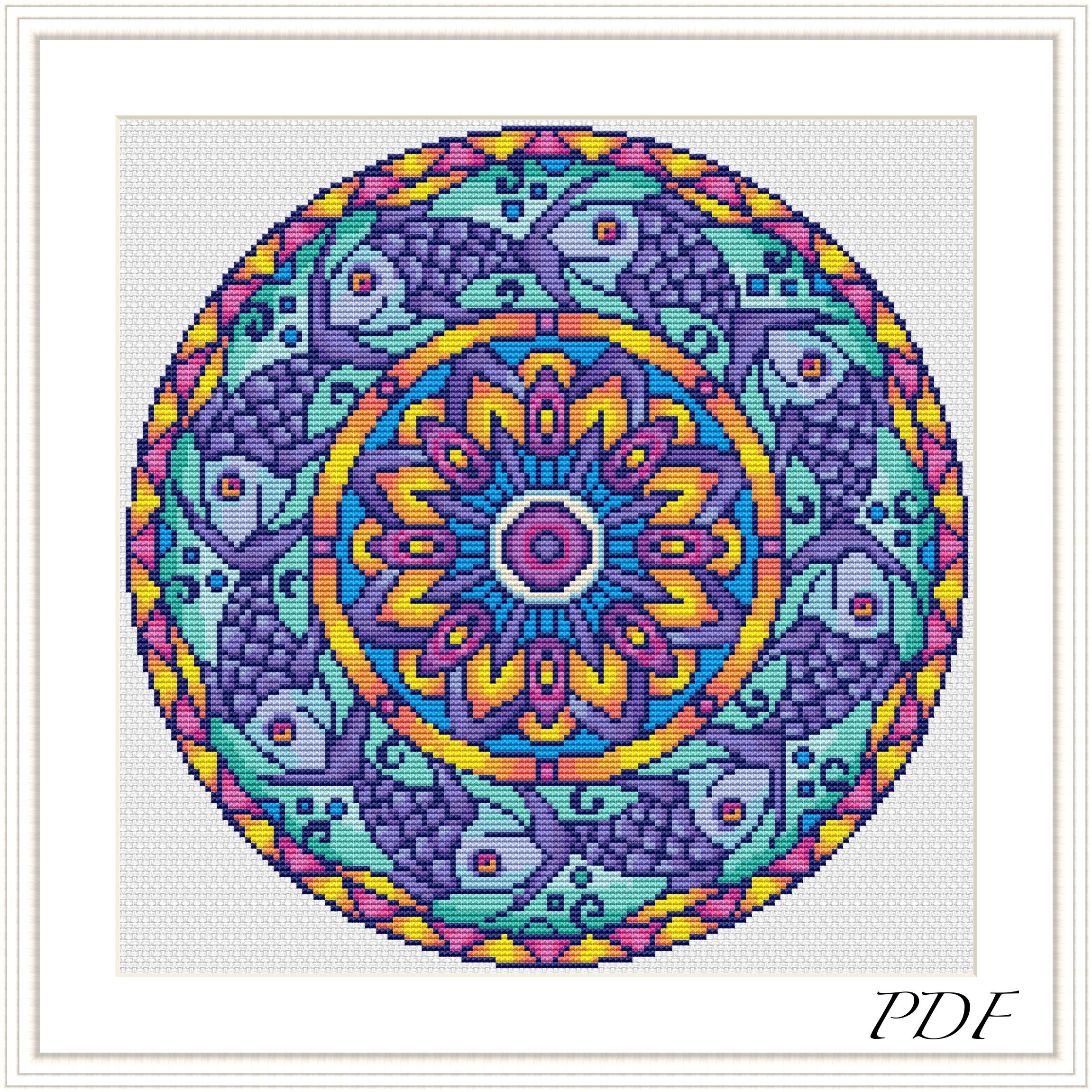 Mandala Fish Cross Stitch Pattern, Beginner Xstitch, Great Gift Modern ...