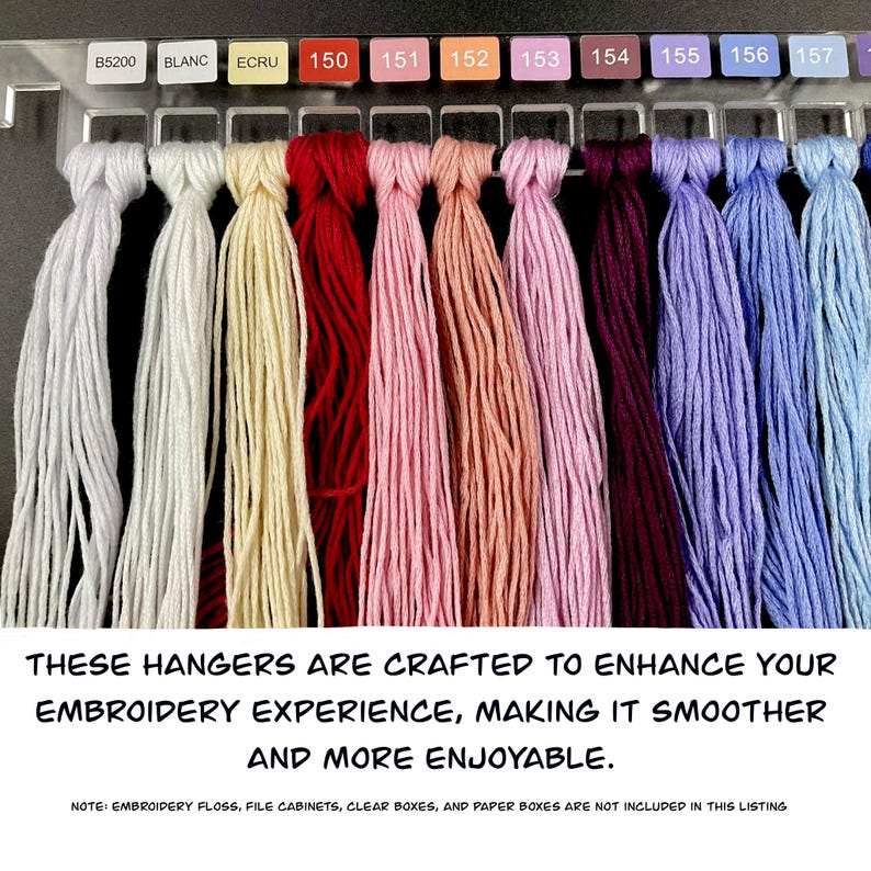Pre Labeled Floss Hangers Set of 25 for 490 DMC Numbers Clear Acrylic ...