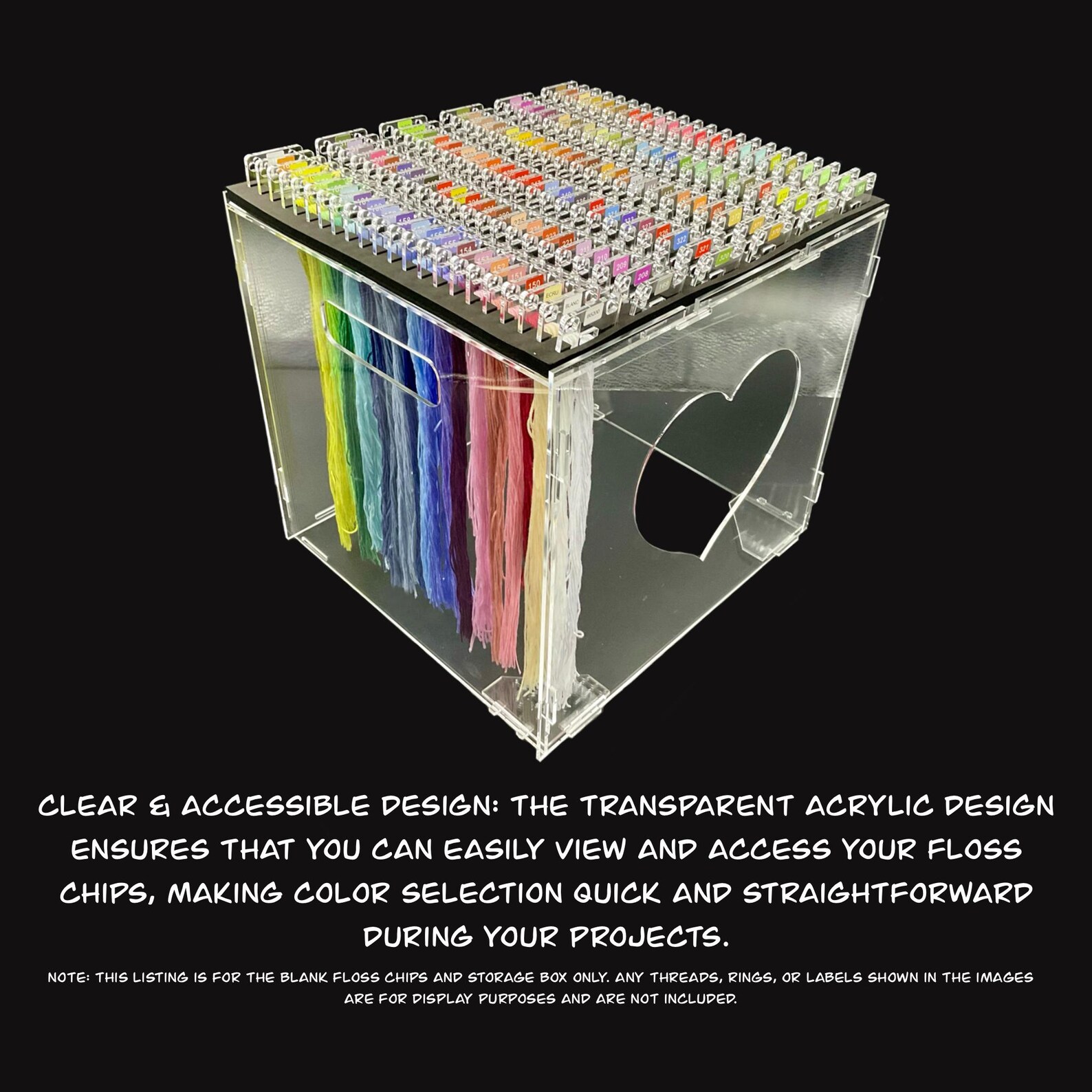 132-count Clear Acrylic Floss Chip Storage Box–ideal Gift for Stitchers ...