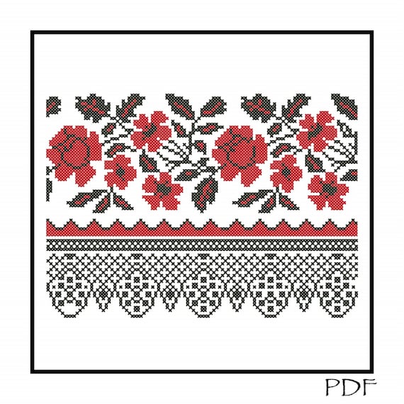 Ukrainian Folk Style Cross Stitch PDF Pattern Instant | Etsy