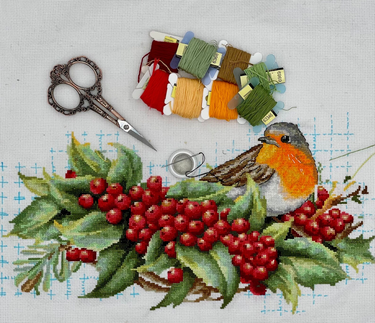 Christmas Wreath and Birds Cross Stitch Pattern Christmas - Etsy