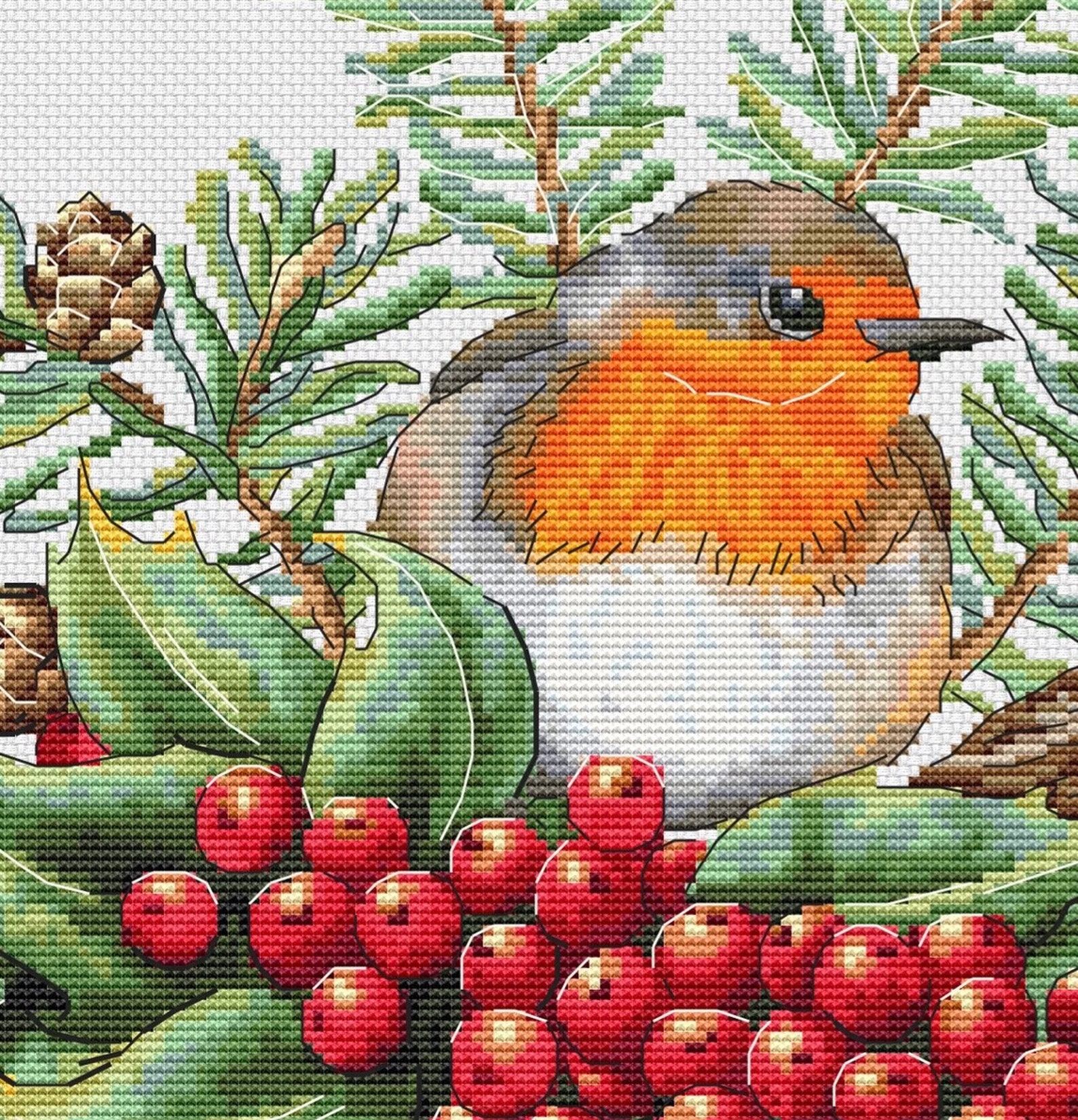 Christmas Wreath and Birds Cross Stitch Pattern Christmas - Etsy