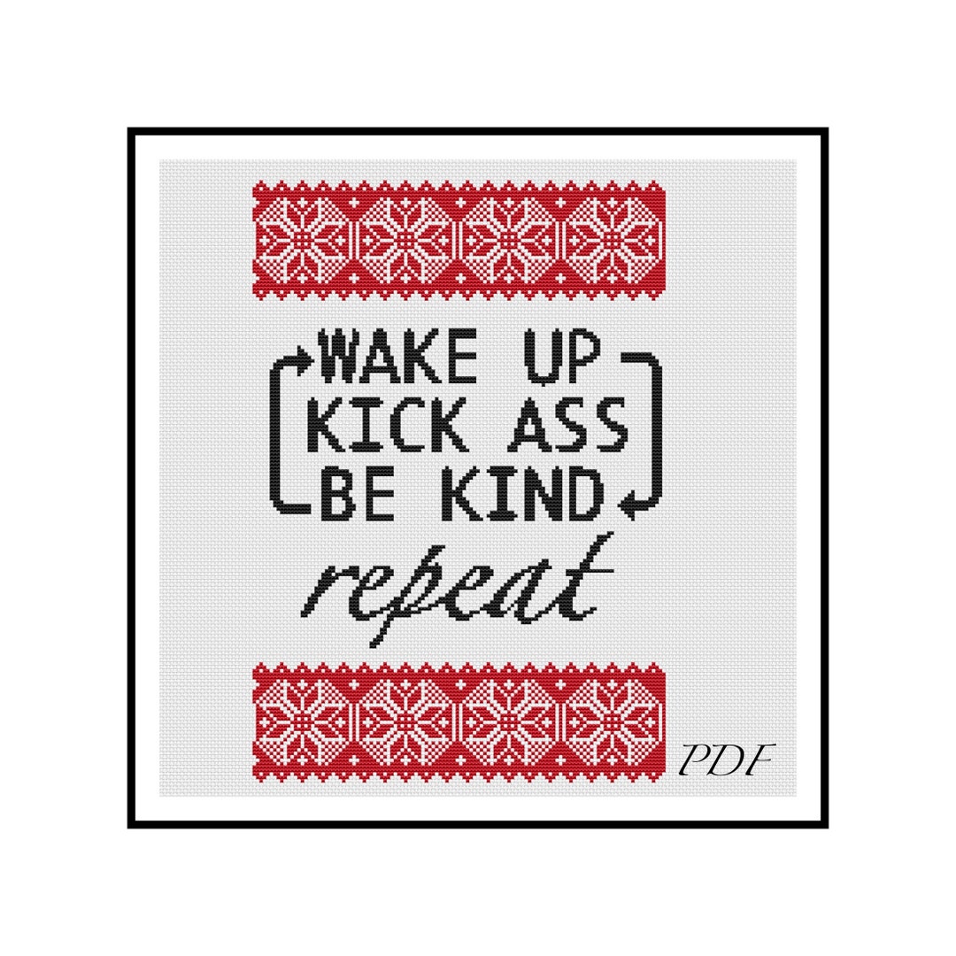 Wake up Motivational Quote Cross Stitch Pattern,great Gift for Everyone ...