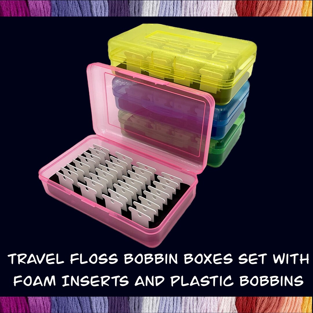 Travel Floss Bobbin Box Set With Foam Inserts–colorful Cross Stitch ...