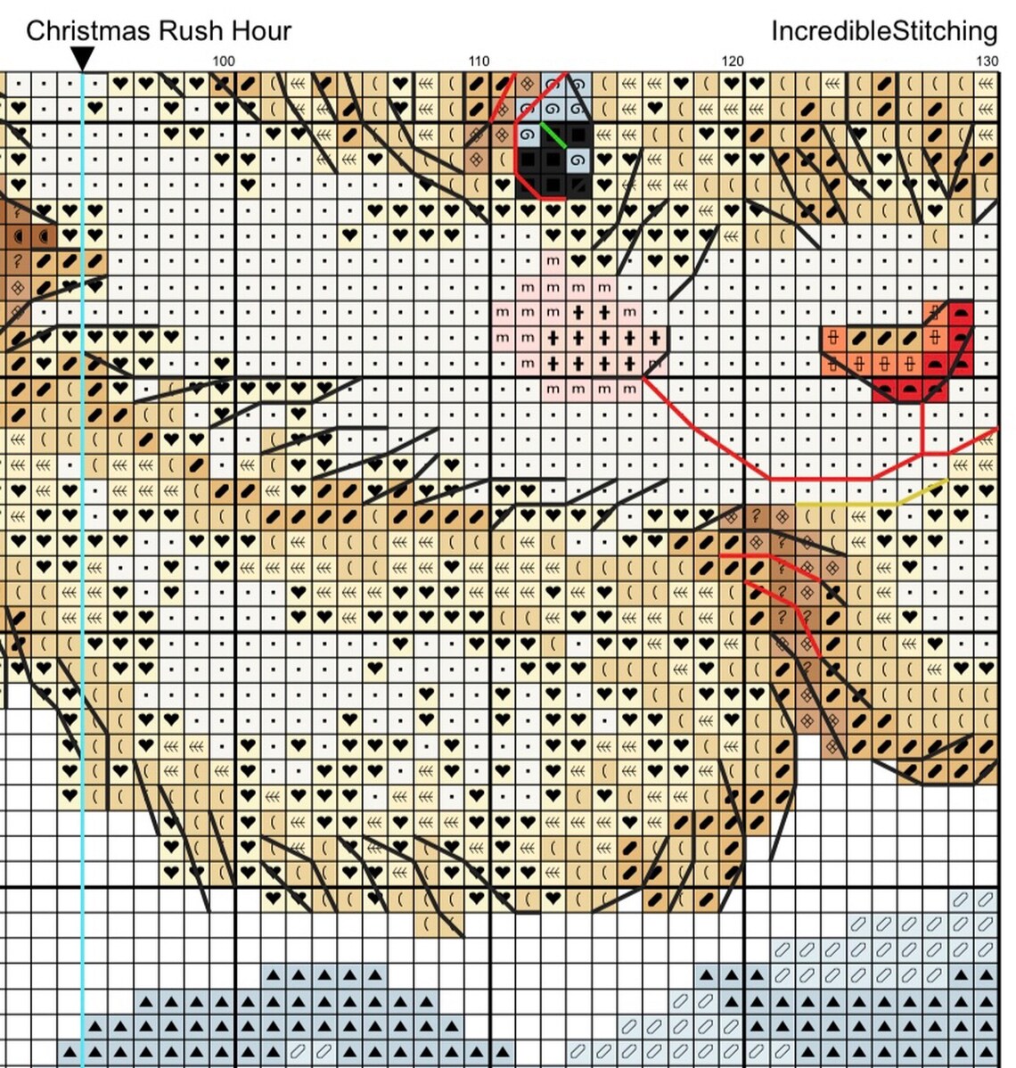 Cute Snowman Running Bunny Cross Stitch Pattern,christmas Rush Hour ...