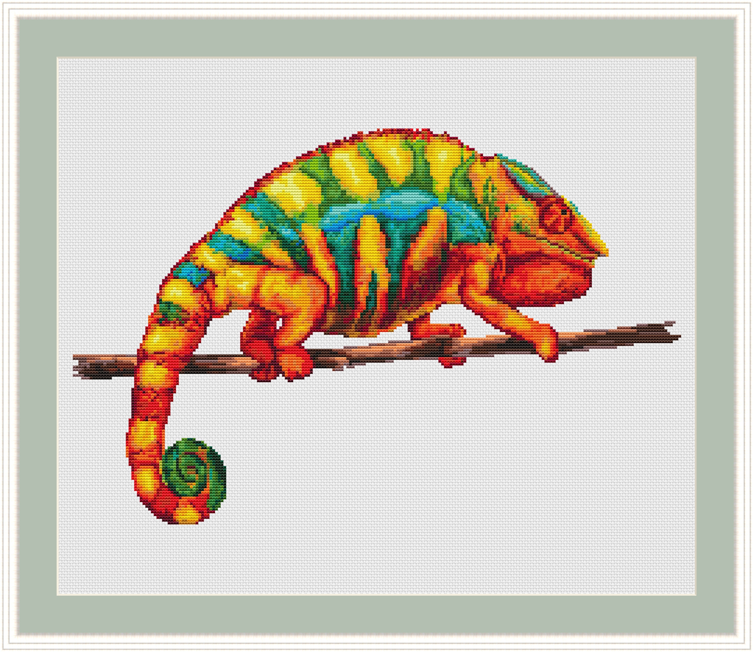 Colorful Chameleon Cross Stitch Pattern Rainbow Chameleon - Etsy