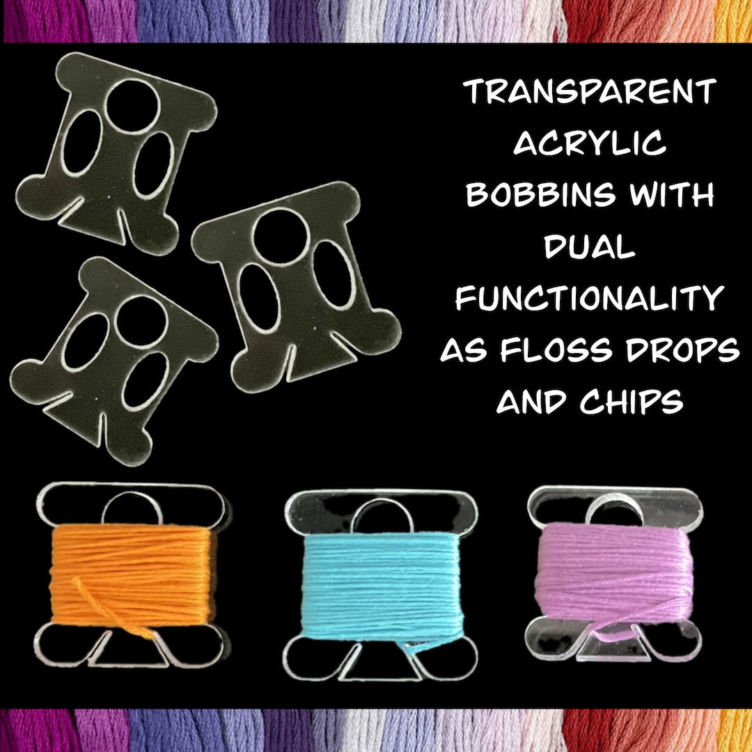 Deluxe Acrylic Bobbins-transparent Acrylic Bobbin,floss Drops/chips ...