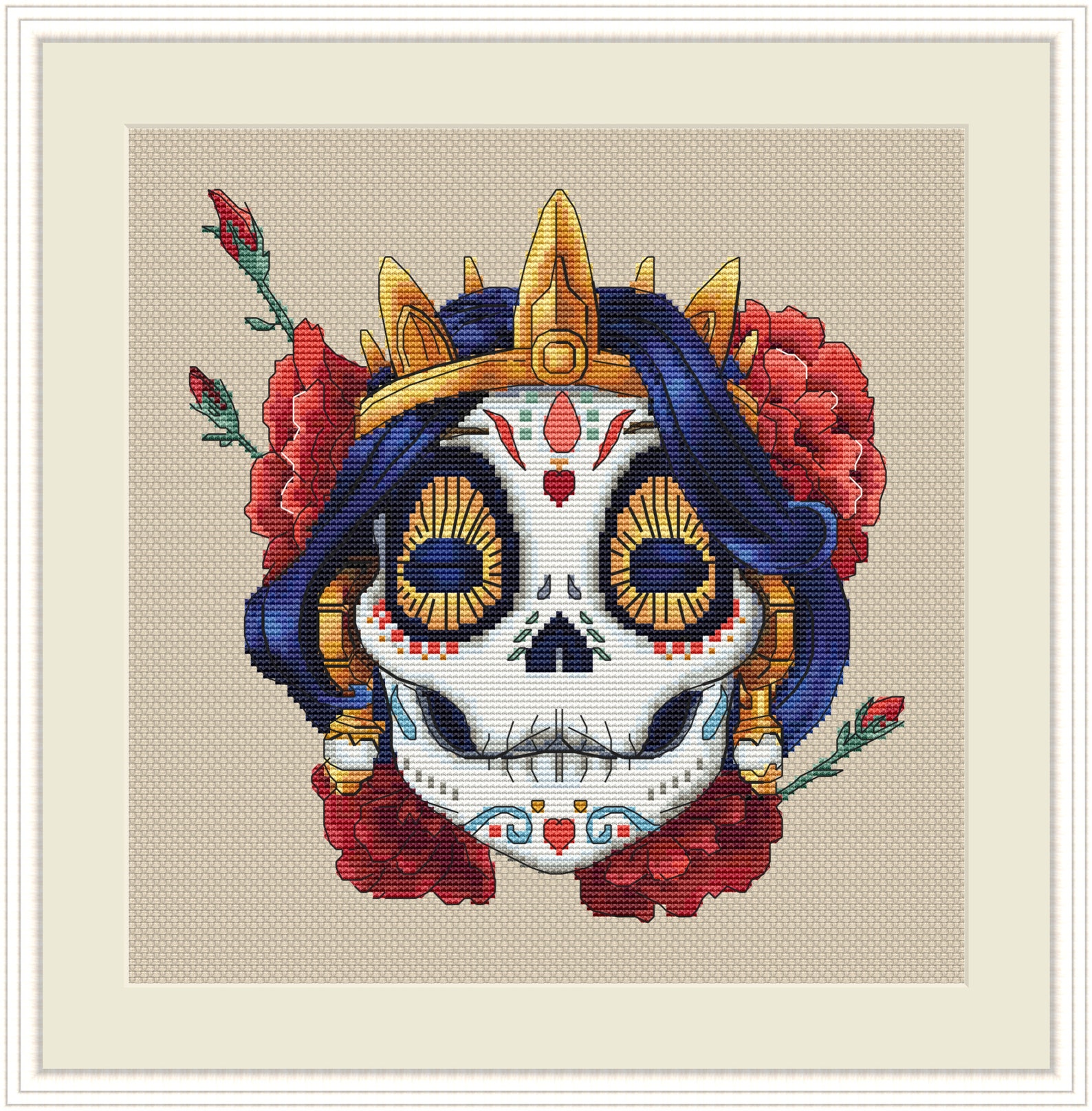 Colorful Sugar Skull Cross Stitch Patternday of Death Candy | Etsy