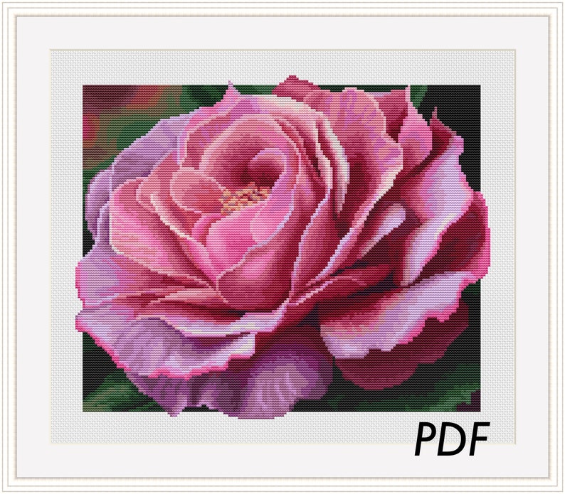 Capture Romance of Single Rose: Beautiful Pink Rose Cross - Etsy