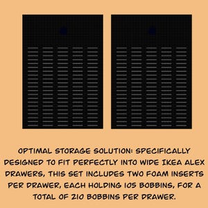 Wide IKEA Alex 26” Drawer Foam Insert for Floss Bobbins-cross Stitch,embroidery and Needlework ...