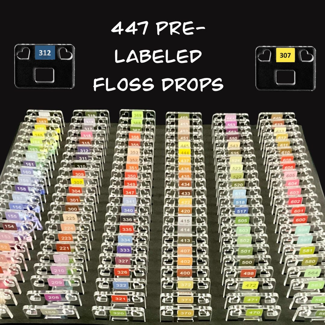447 Pre-labeled DMC Floss Drops-447 Pre-labeled Floss Chips for DMC ...