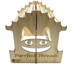 Purrfect Threads Floss Organizer: Wooden Cat Design, 160 Slots -craft ...