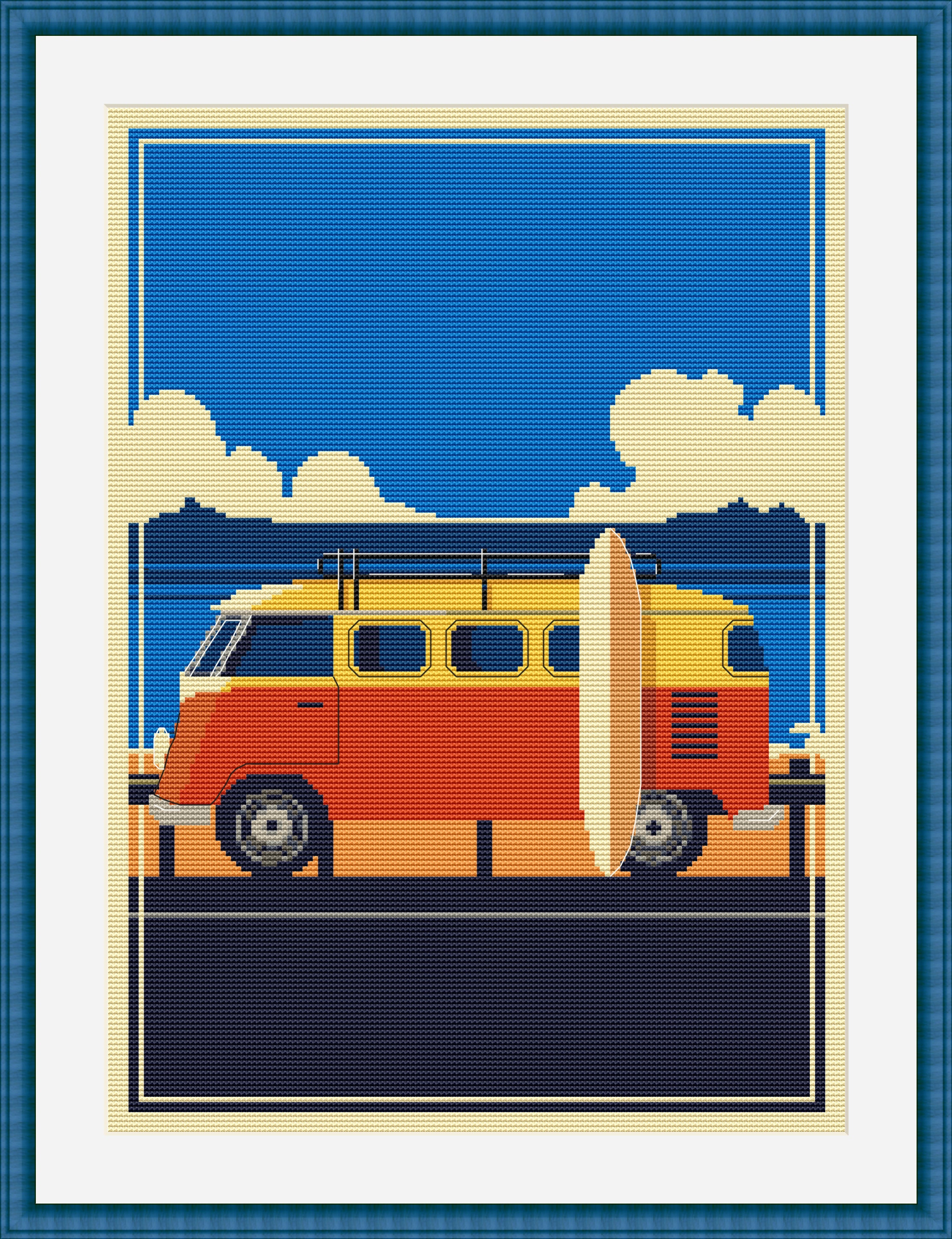 Art Deco VW Van Vintage Poster Pattern Retro Volkswagen Bus - Etsy