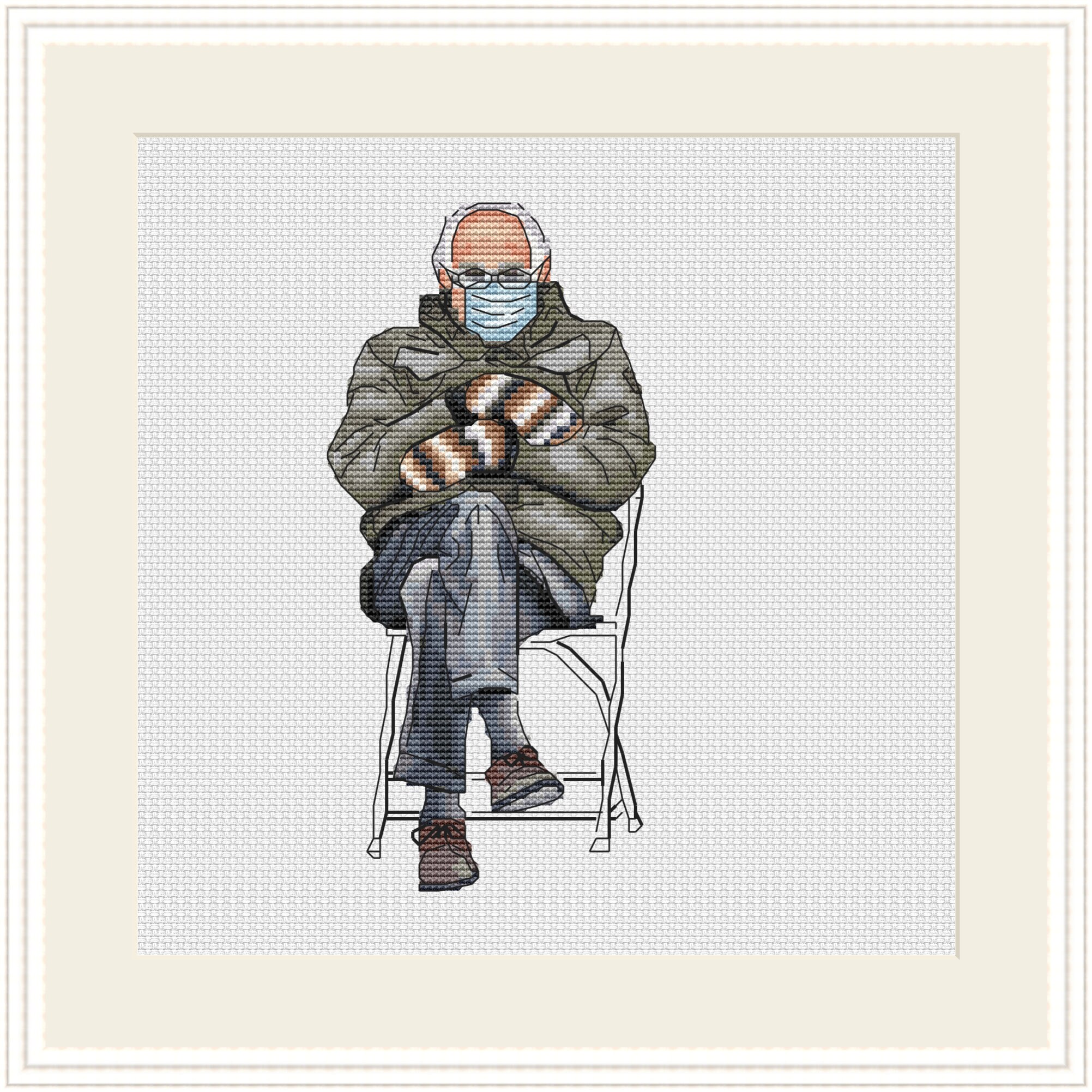 Best Bernie Sanders Mittens Meme Cross Stitch Pattern Sanders | Etsy