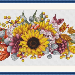 Colors of Autumn Cross Stitch Pattern, Best Colorful Autumn Bouquet ...