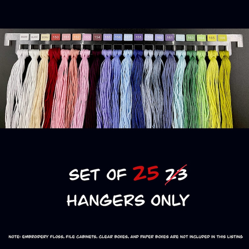 Pre Labeled Floss Hangers Set of 25 for 490 DMC Numbers Clear Acrylic ...