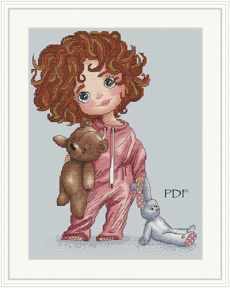 Cute Girl With Toys Pattern, Cute Girl Pattern, Happy Girl Modern ...