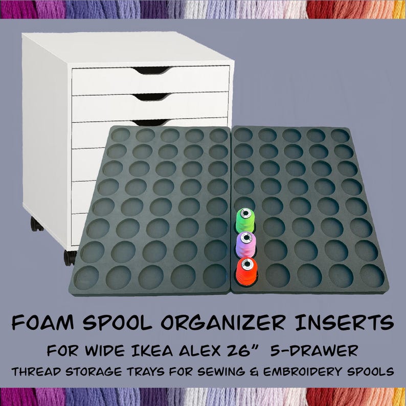 Wide IKEA Alex 26” Thread Storage System – Spool Organizer Inserts for ...