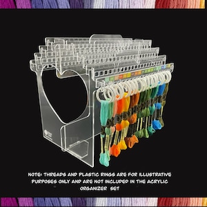 Clear Acrylic Floss Organizer Box: Embroidery Floss Storage Box, Thread ...