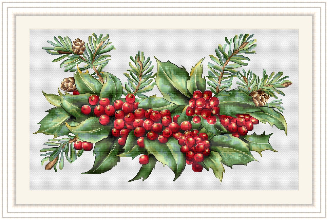 Christmas Winterberry Cross Stitch Pattern Christmas - Etsy