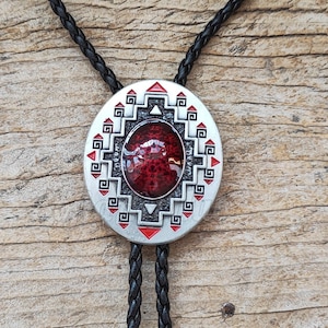 Southwest Totem Ruby Bolo Tie: Silver-plated Western Necktie - Etsy