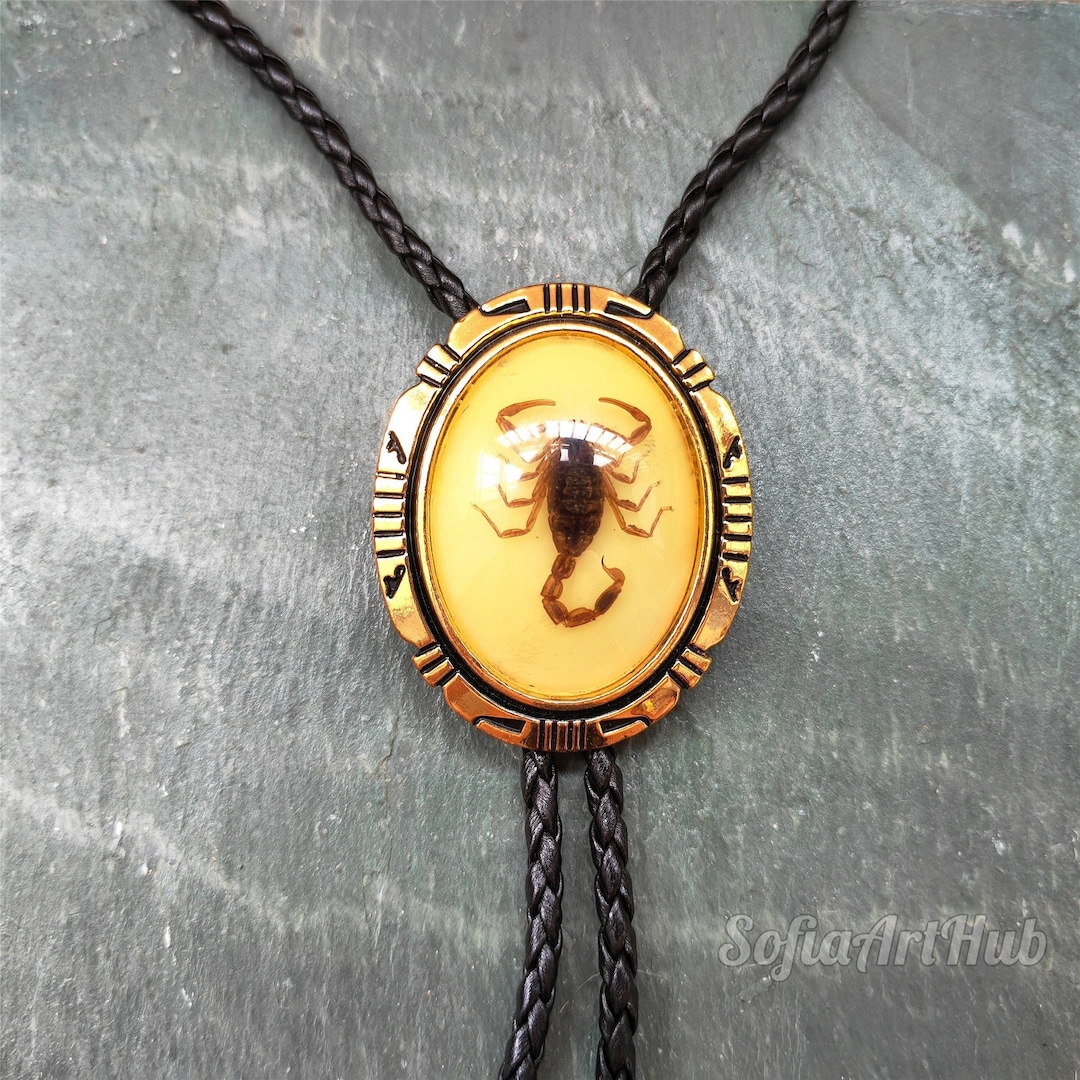 Silver/golden Luminous Scorpion Bola Bolo Tie - Gold/silver Wedding ...