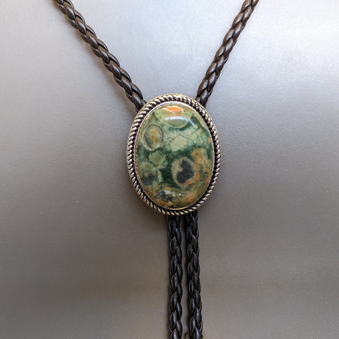 Sparrow Stone Bolo Tie - Wedding Necklace - Faux Leather Rope Bola Tie ...