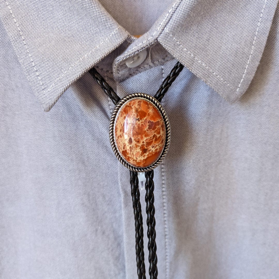 Red Jasper Bolo Tie: Stainless Steel Western Cowboy Necktie - Etsy