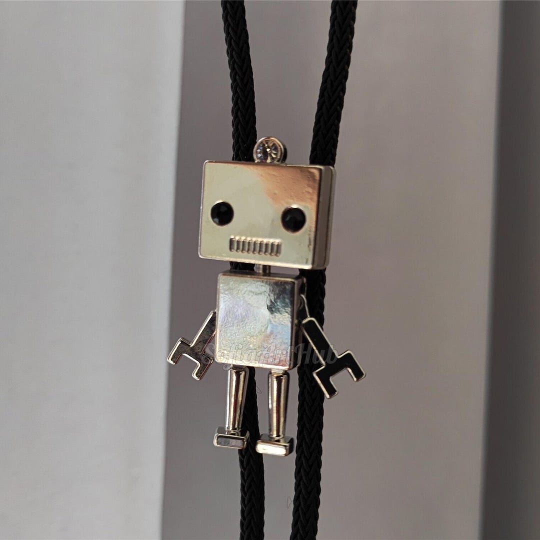 Robot Bolo Tie: Silver-plated Western Cowboy Necktie - Etsy
