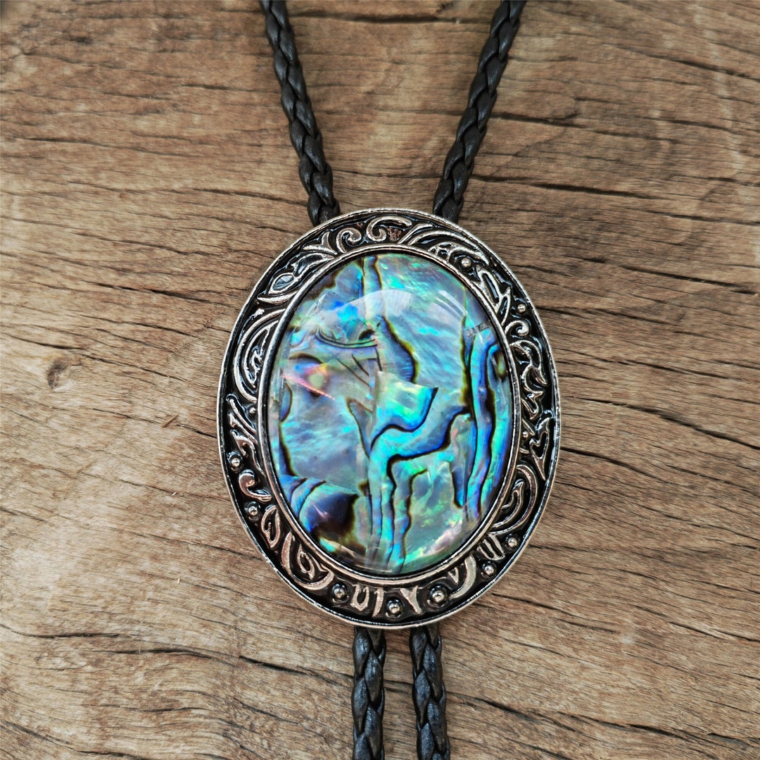 Abalone Shell Bolo Tie: Silver-plated Western Cowboy Necktie - Etsy