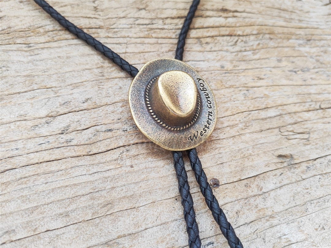 Cowboys Hat Bola Bolo Tie Wedding Necklace PU Leather Rope Western ...