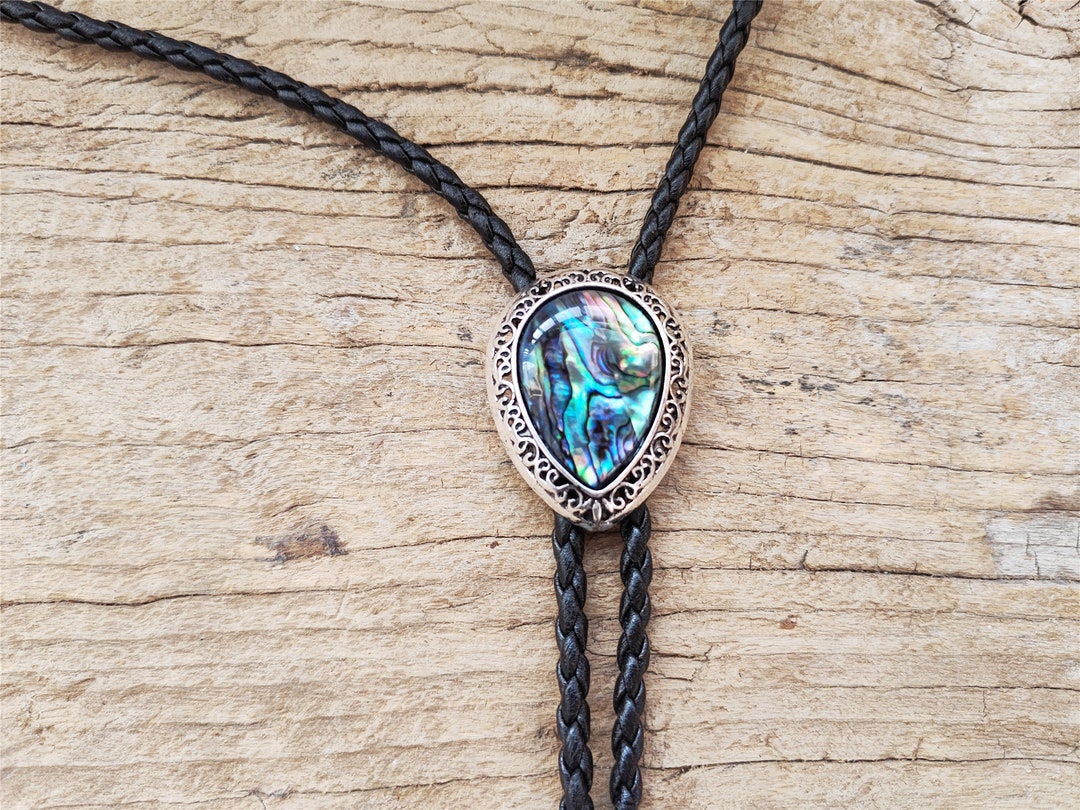 Water Drop Natural Abalone Shell Bola Bolo Tie Wedding - Etsy